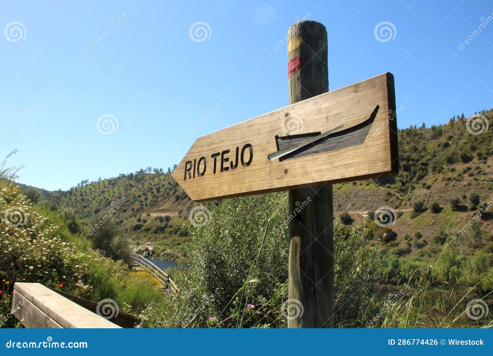 Closeup Shot of Tagus River Direction Sign Stock Photo - Image of sign ...