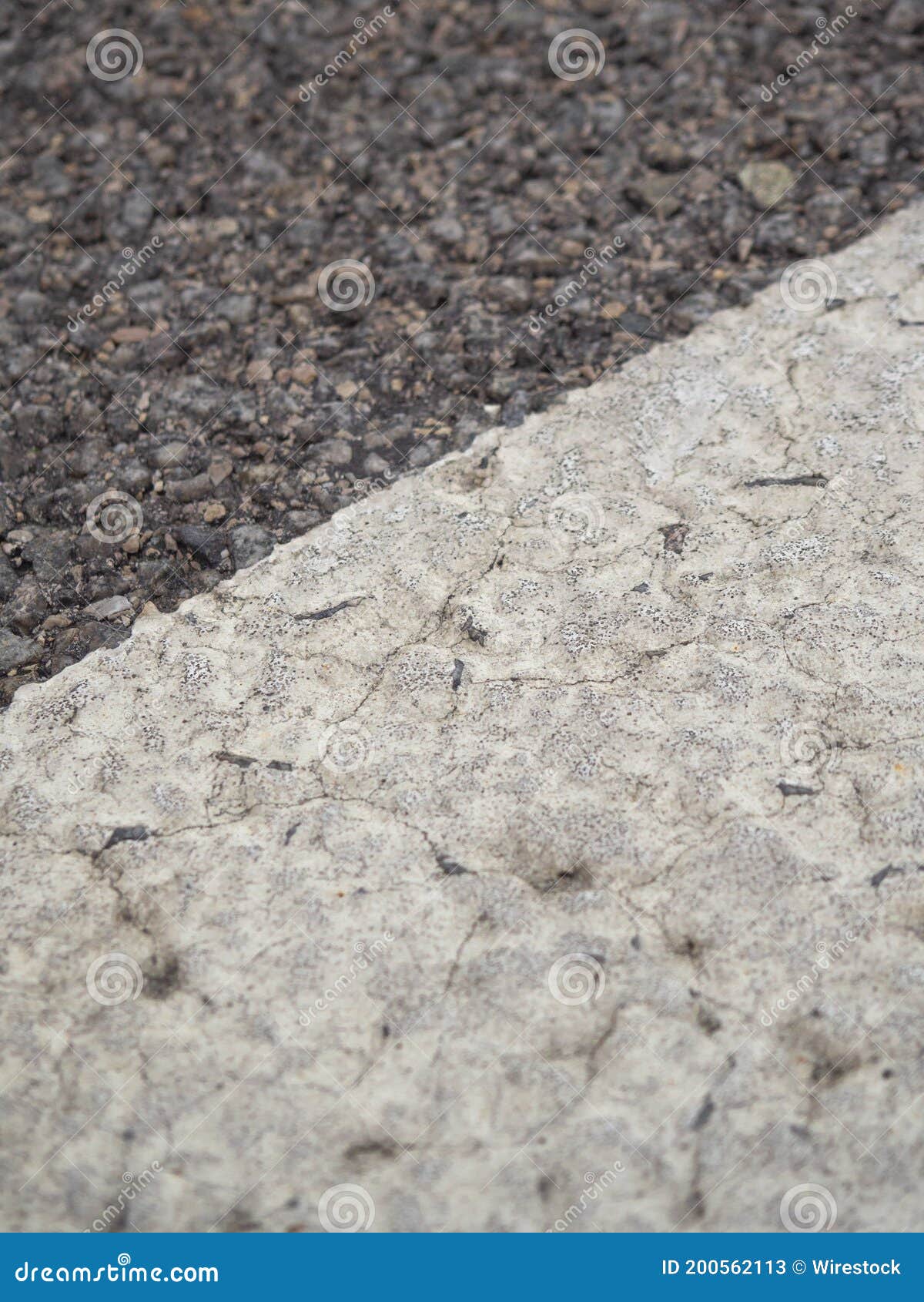 Closeup Shot of a Tar or Asphalt Pavement Texture with White Lines ...