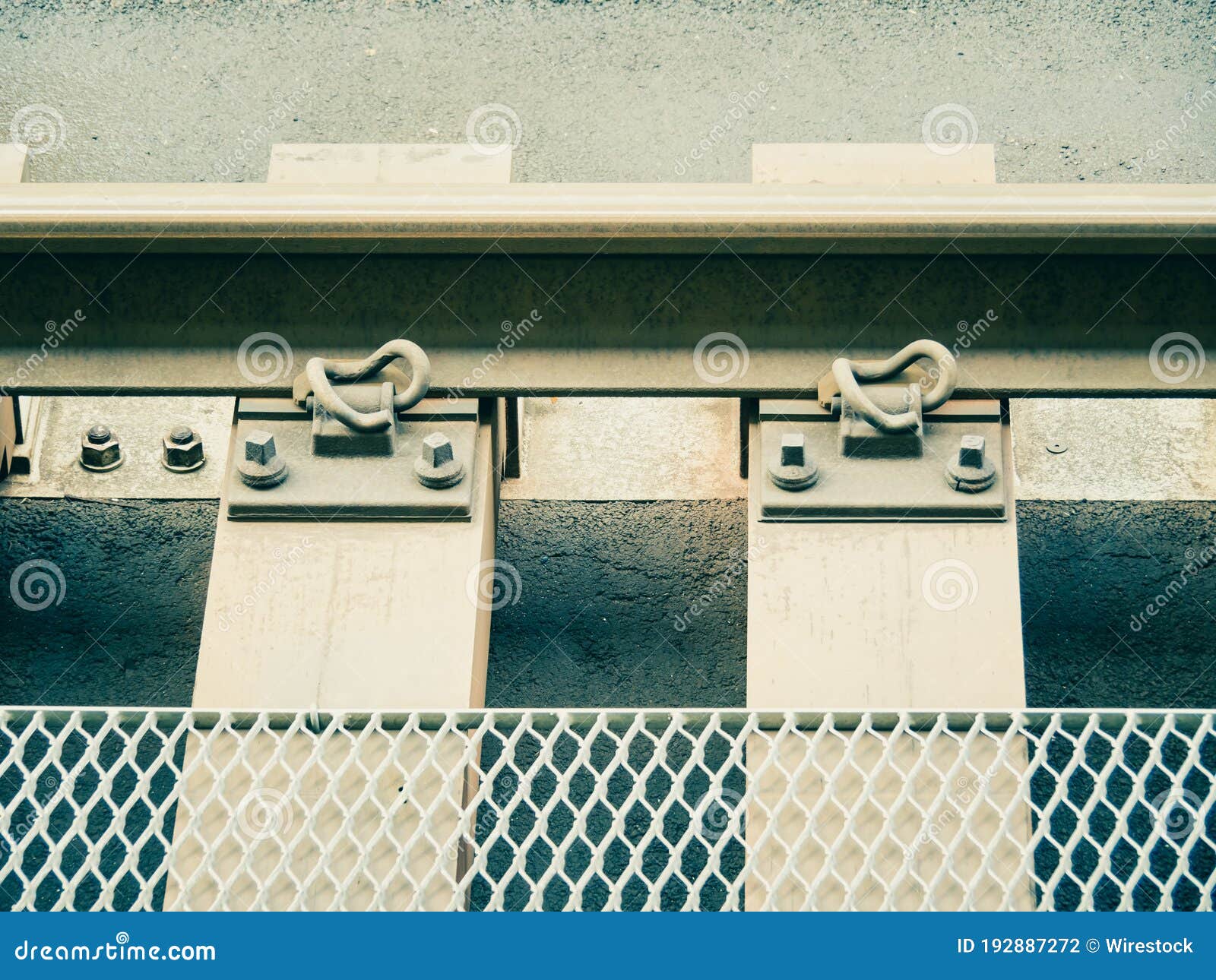 Closeup Shot of Textural Details on a Metal Train Track Stock Photo ...