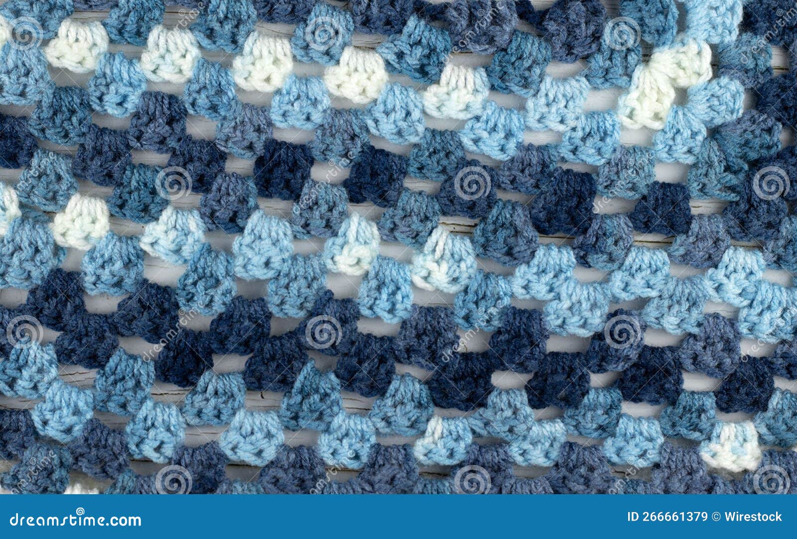 Closeup Shot of the Texture of Blue and White Crochet Patterns Stock ...
