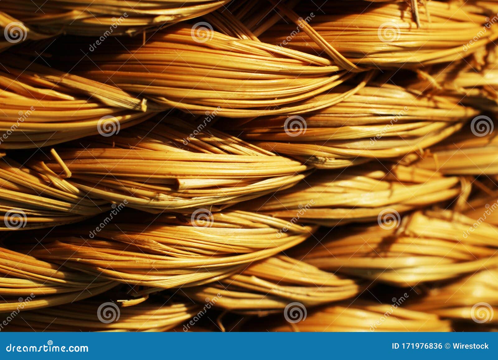 Closeup Shot of the Textures and Knitting of a Straw Mat Stock Photo ...