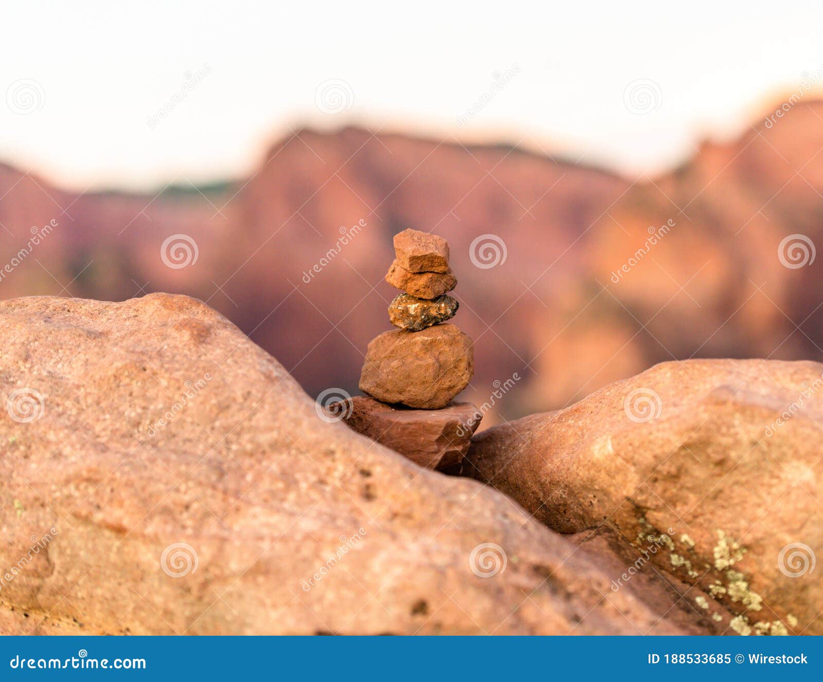 Closeup Shot of Tiny Stones in a Small Cairn Surrounded by Rocks - the ...