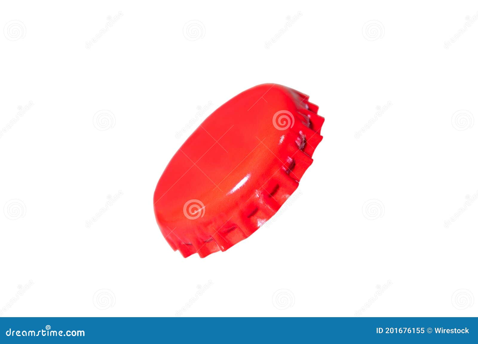 Closeup Shot of the Top Side of a Red Metal Bottle Cap Isolated on ...