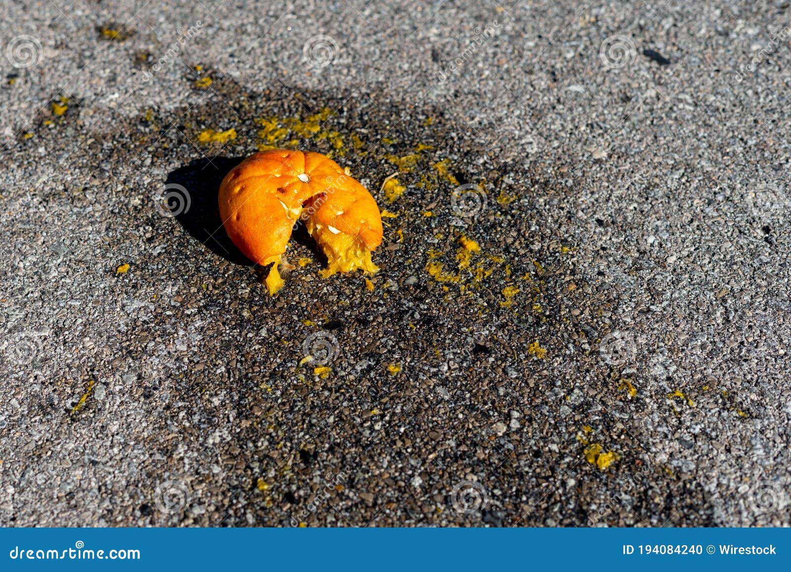 Closeup Shot of a Trampled Orange on the Ground Stock Photo - Image of ...