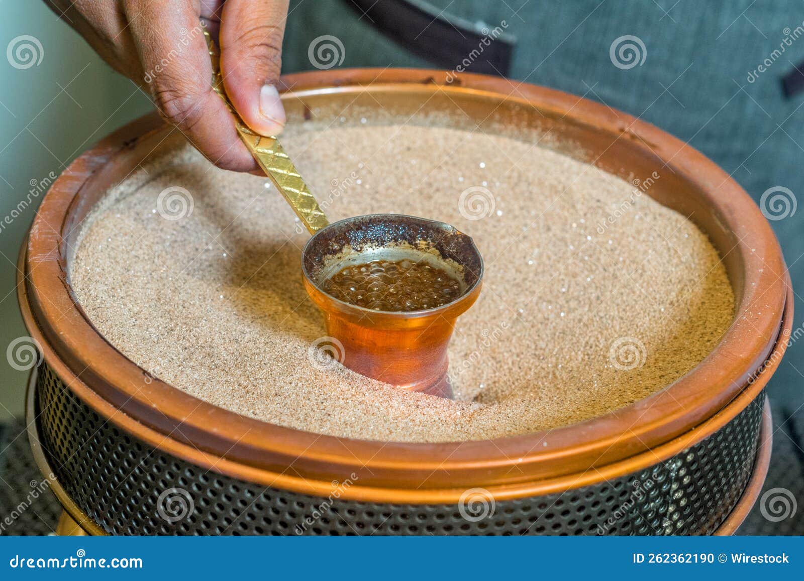 Closeup Shot of a Turkish Coffee Sand Machine with a Jar Stock Photo ...