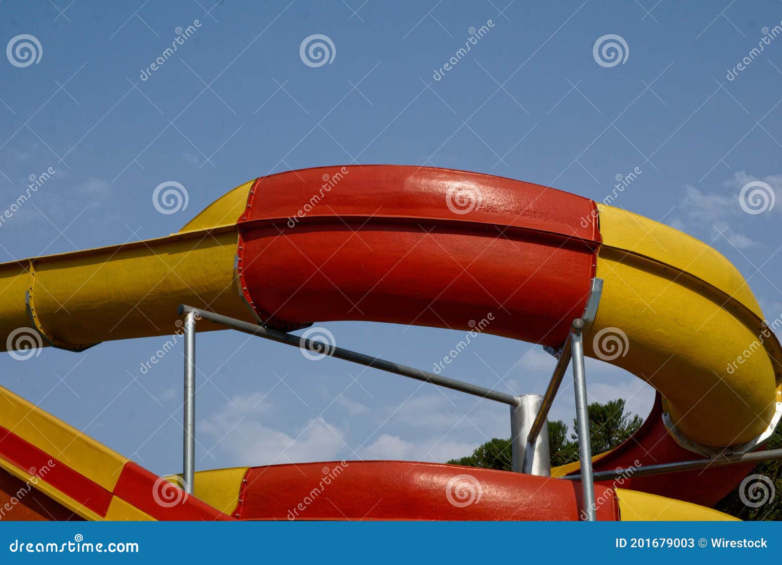 Closeup Shot of a Turning Red and Yellow Waterslide Stock Image - Image ...