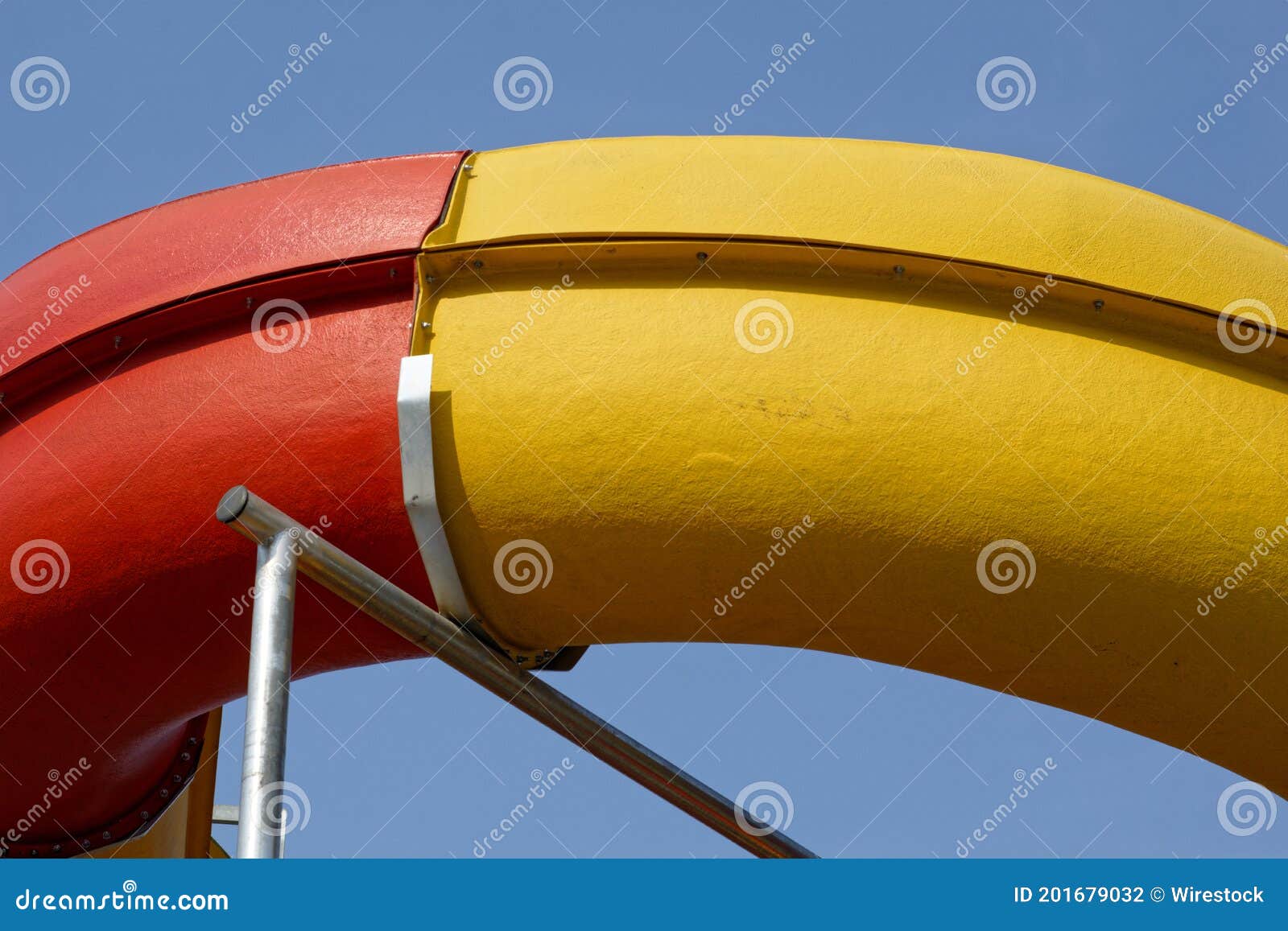 Closeup Shot of a Turning Red and Yellow Waterslide Stock Photo - Image ...