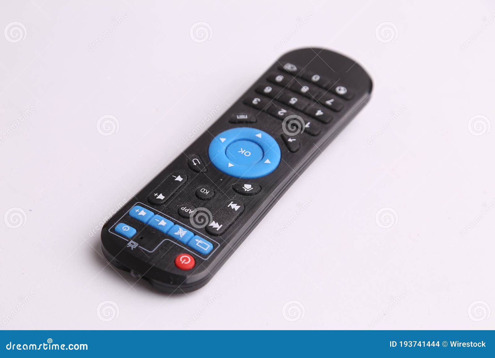 Closeup Shot of TV Remote Control on White Background Stock Photo ...