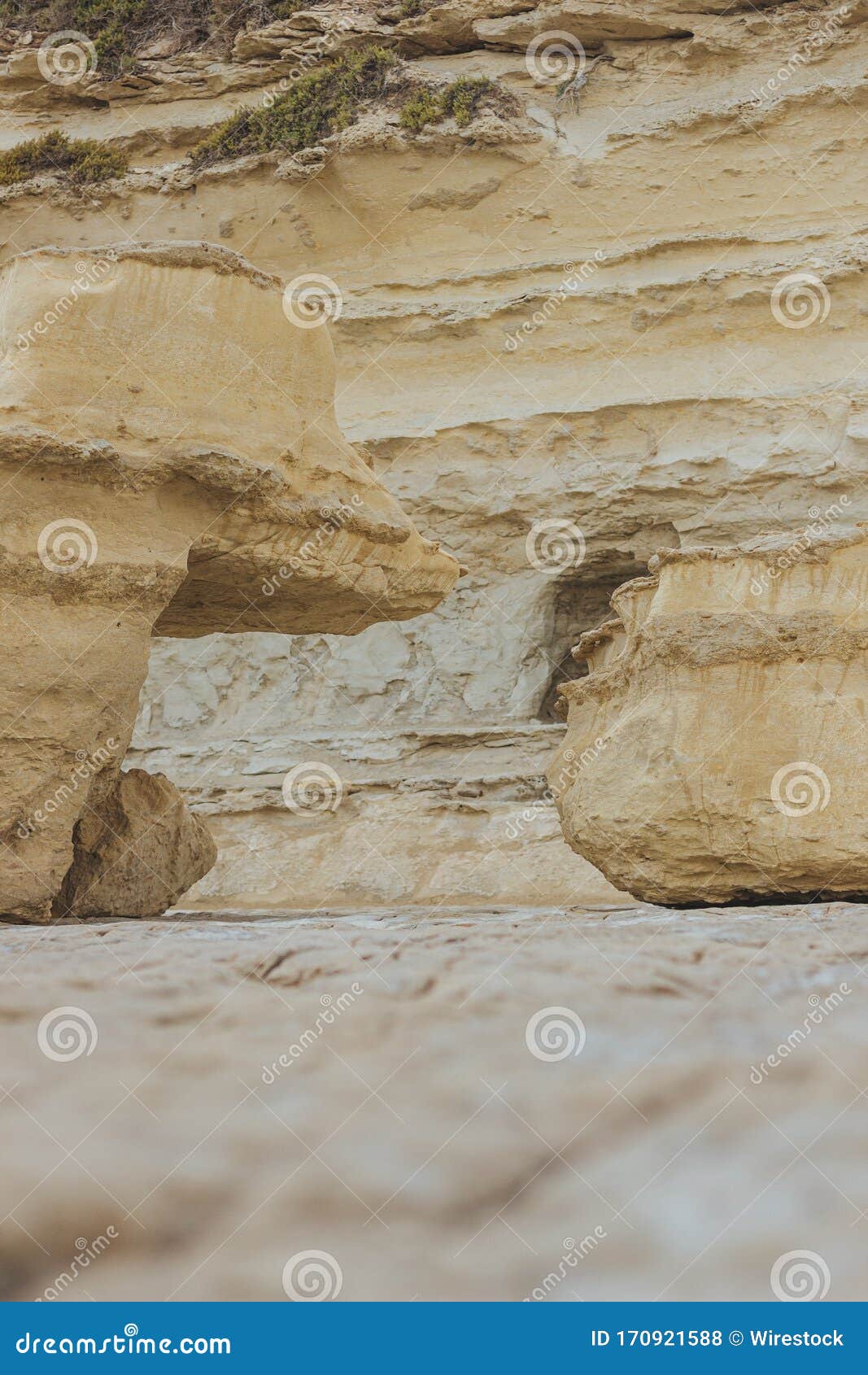 Closeup Shot of Two Yellow Rock Pieces on the Shore Stock Photo - Image ...