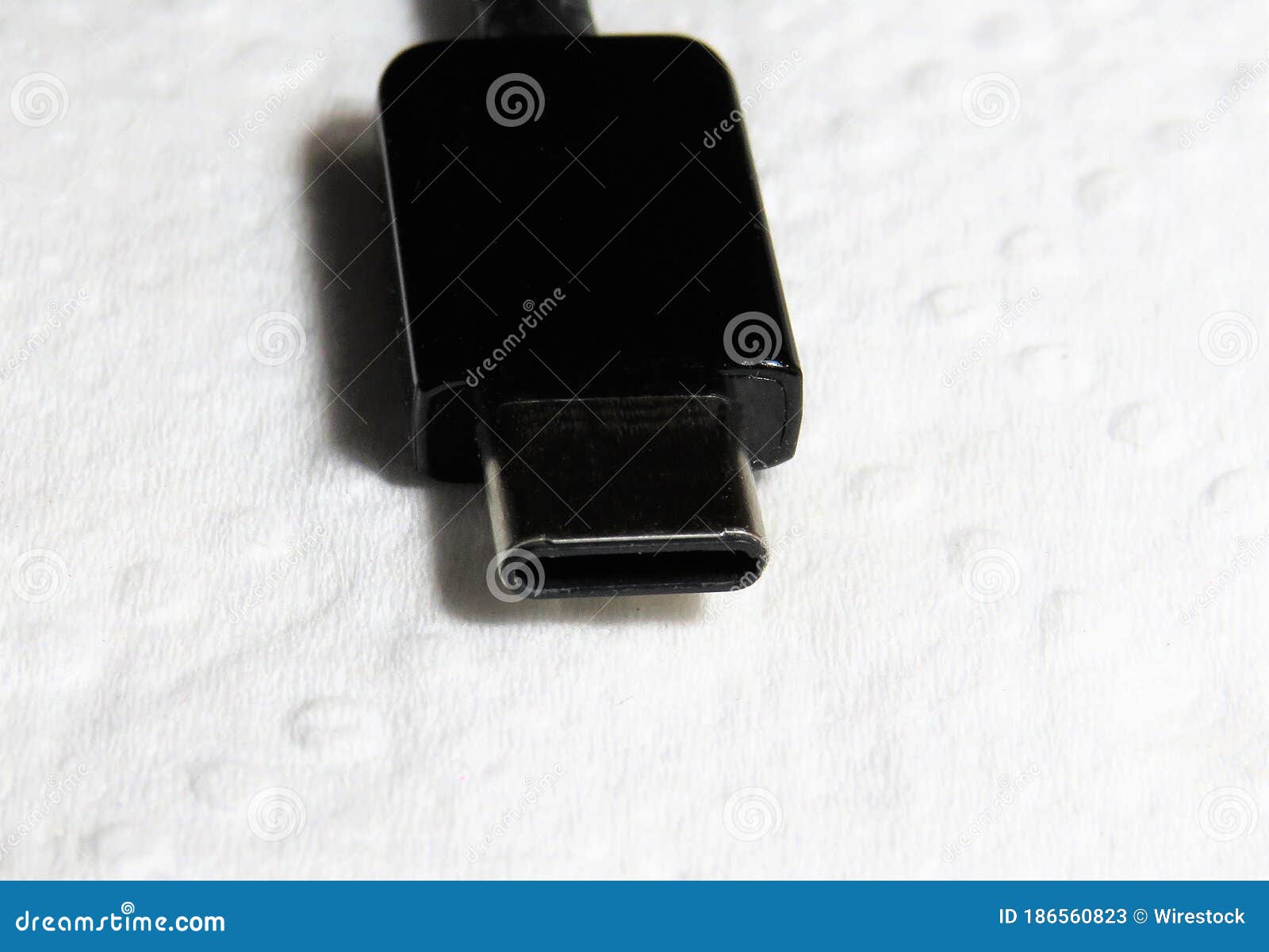 Closeup Shot of a USB Type C Plug Isolated on a White Background Stock ...