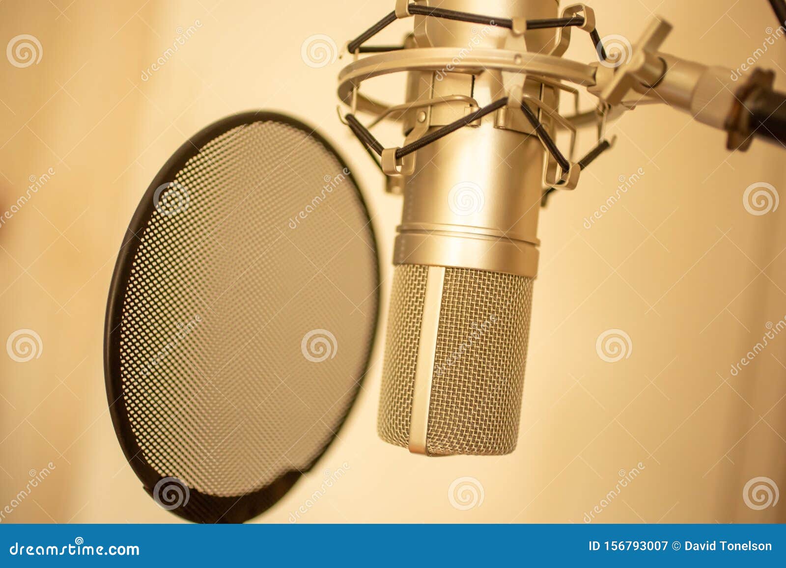 A Microphone and Filter in a Studio Stock Image - Image of media ...