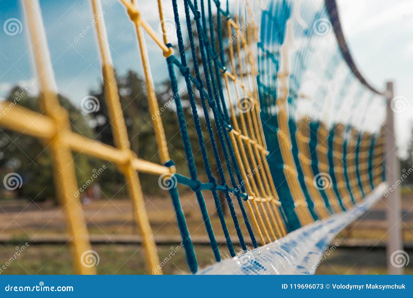 Closeup Shot of a Volleyball Net from the Side Stock Image - Image of ...