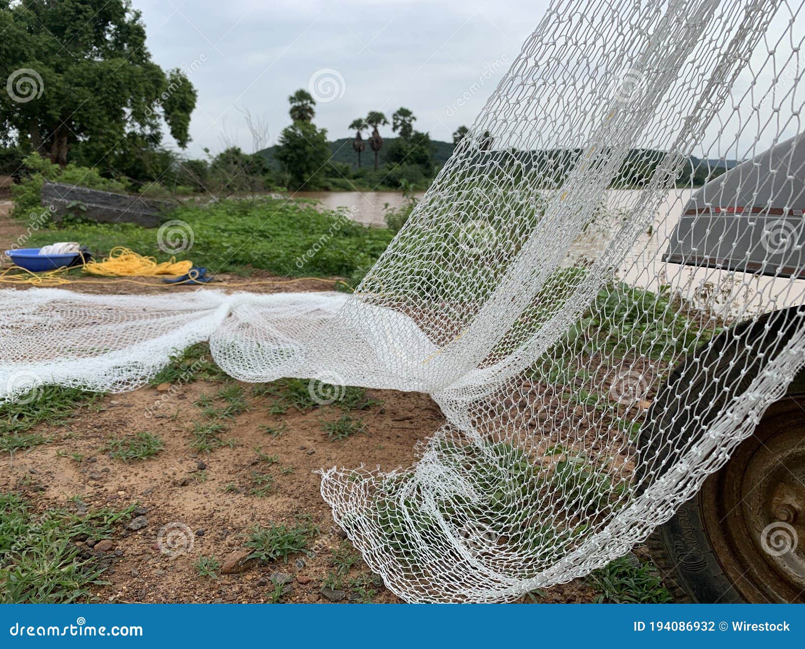 Closeup Shot of White Fishing Nets Stock Photo - Image of wildlife ...