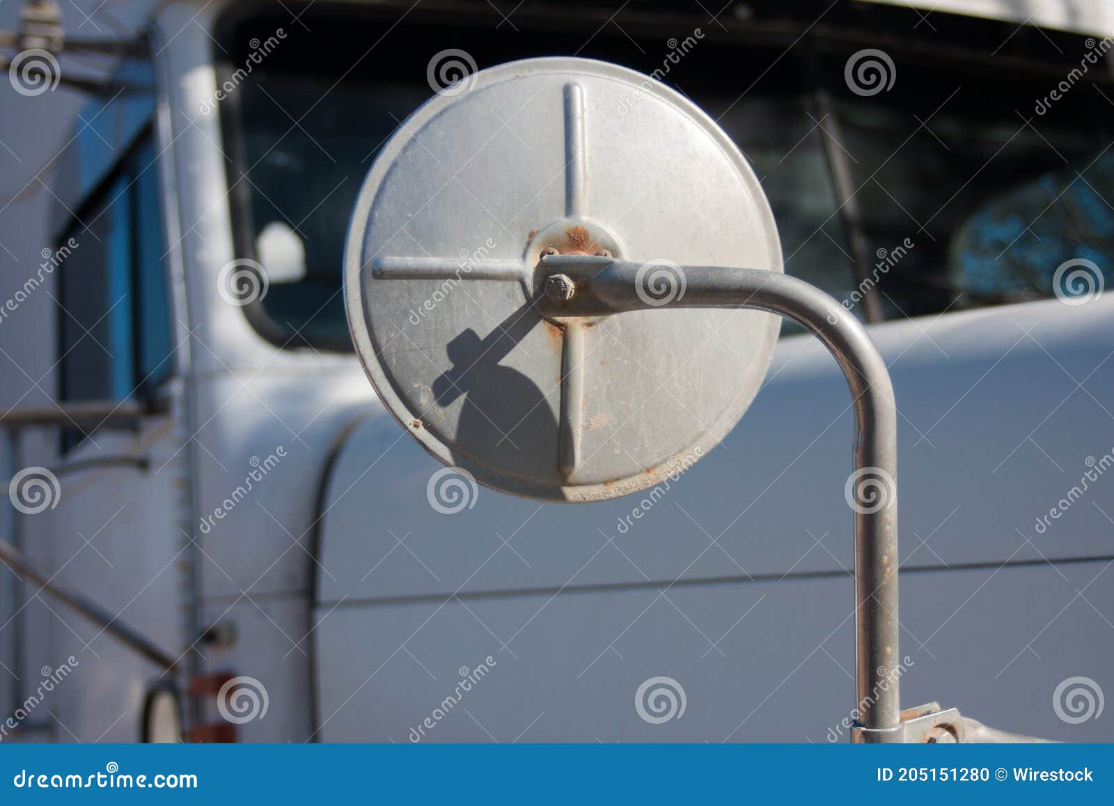 Closeup Shot of a White Side Mirror of a Van Stock Photo - Image of ...