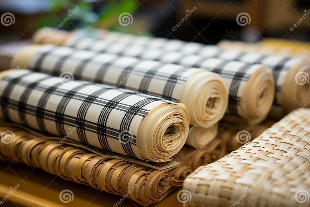 Closeup Shot of White Weaving Sheet Rolls Stock Illustration ...