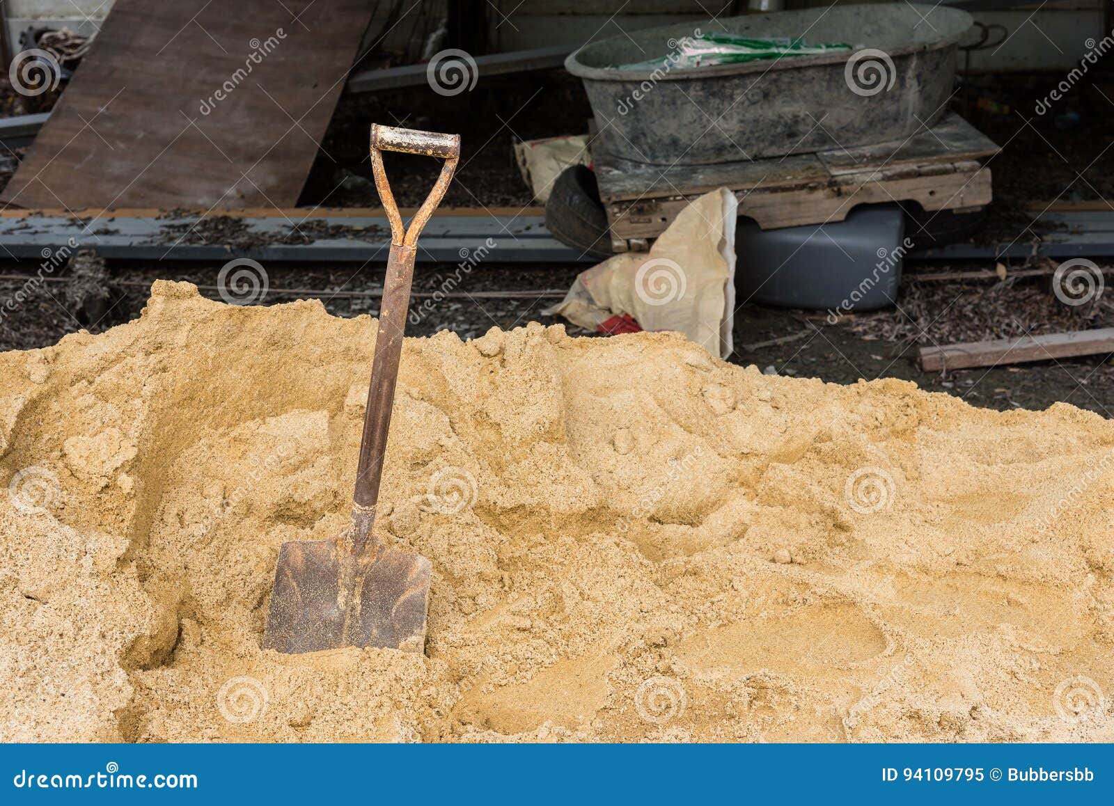Closeup Of A Shovel And A Man Digging A Hole At The Garden For The ...