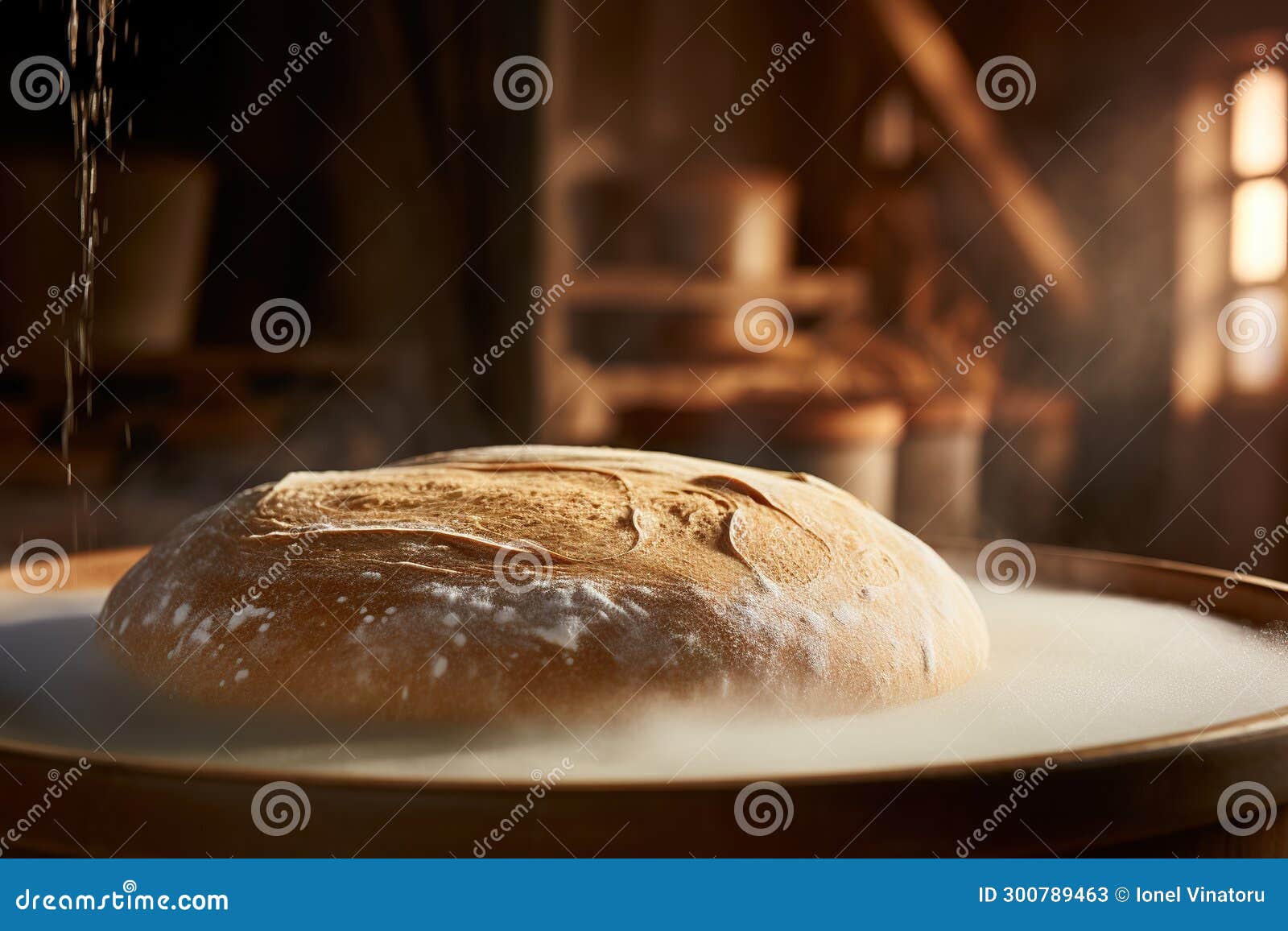 Closeup Showing Dough and Fermentation Process in a Rustic Setting ...