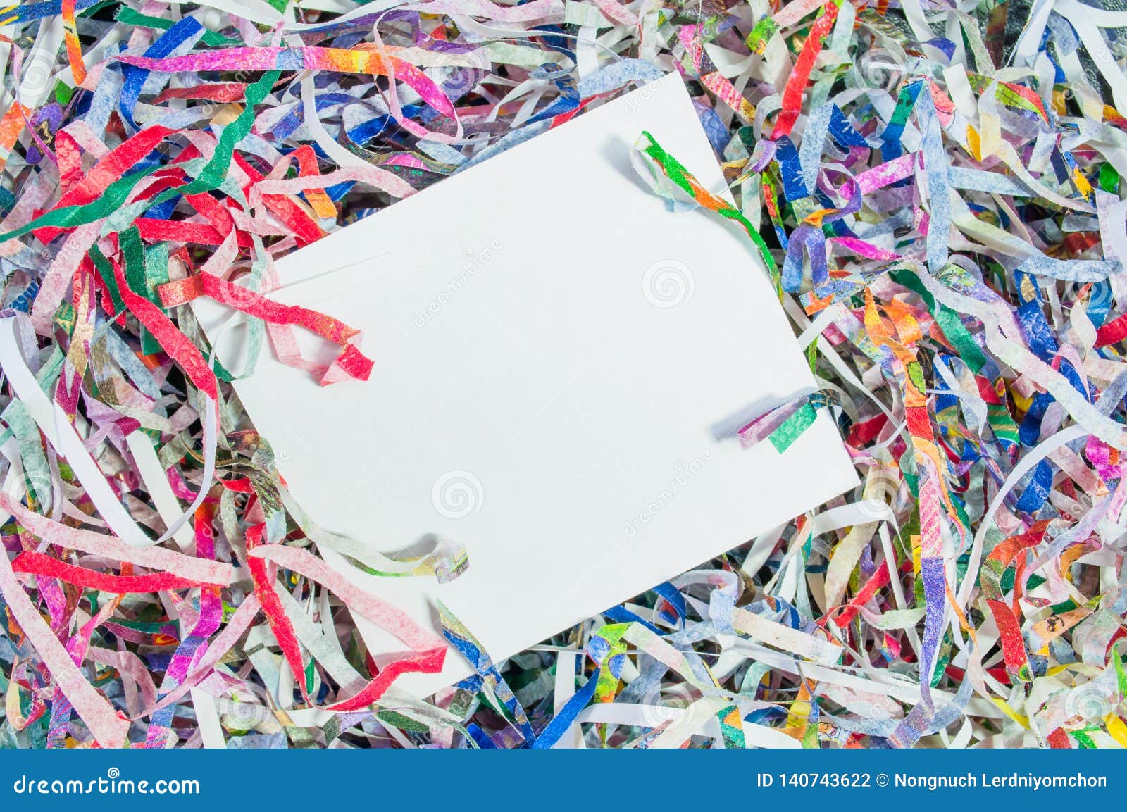 Closeup Shredded Paper Texture And Reuse Paper Scrap Of Document With ...