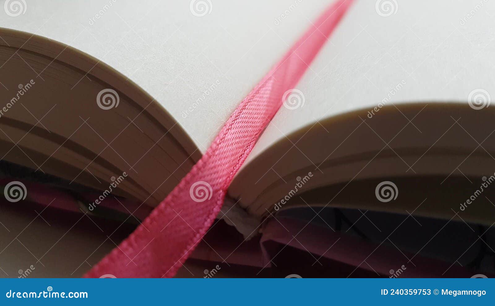 Closeup Side View of an New Diary with Blank Sheets and Pink Boo Stock ...