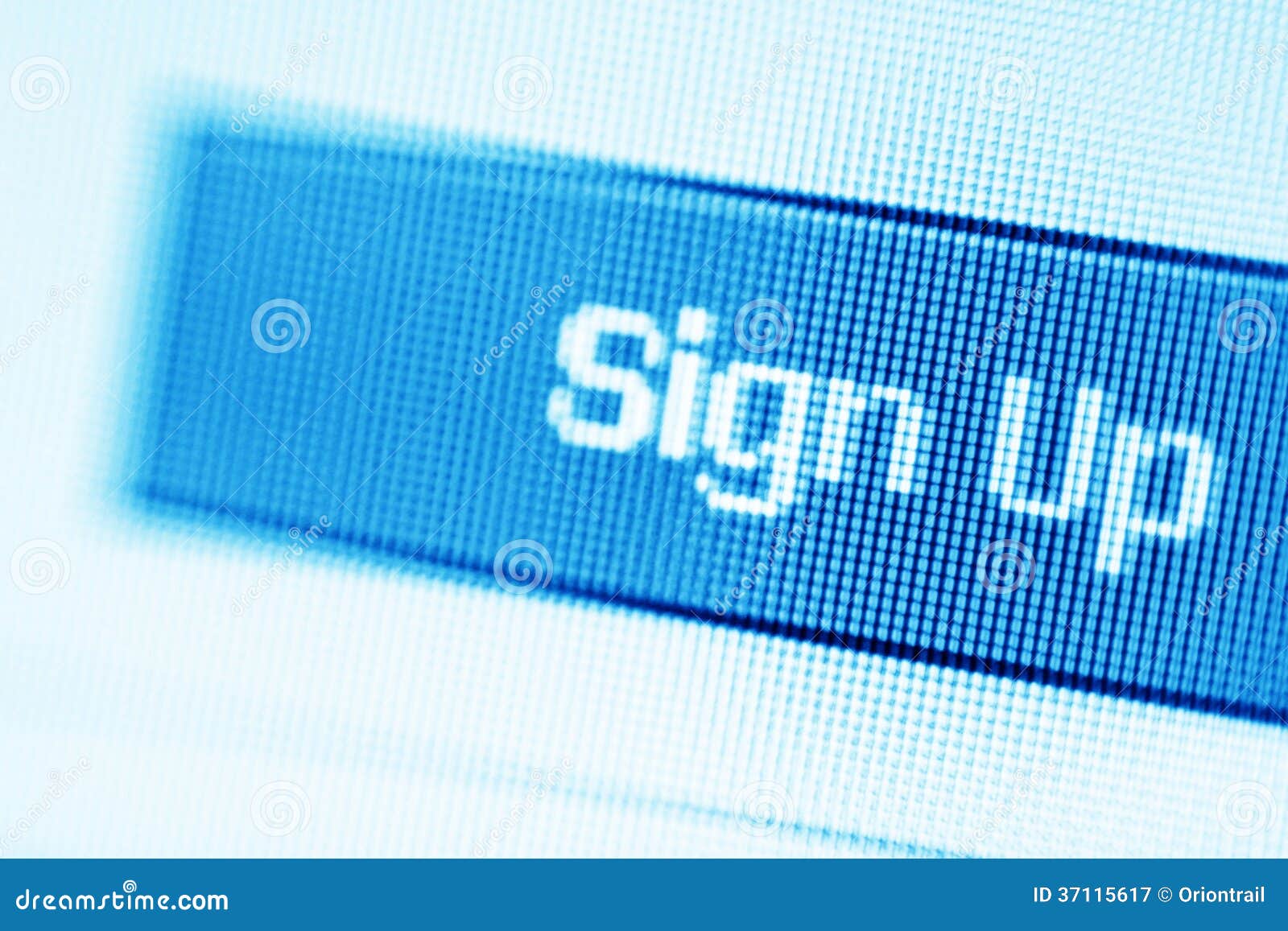 Closeup of Sign Up Button on a LCD Screen Stock Image - Image of ...