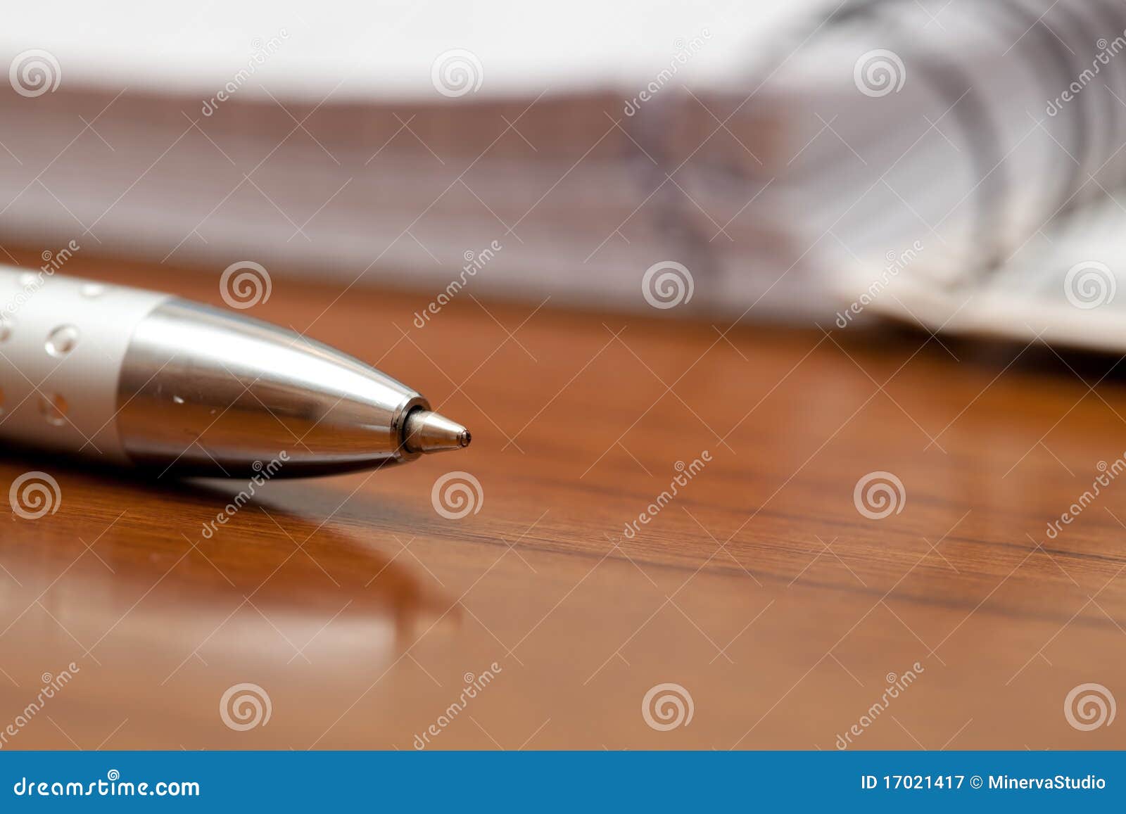 Closeup of a Silver Ballpoint Pen Stock Image - Image of homework ...