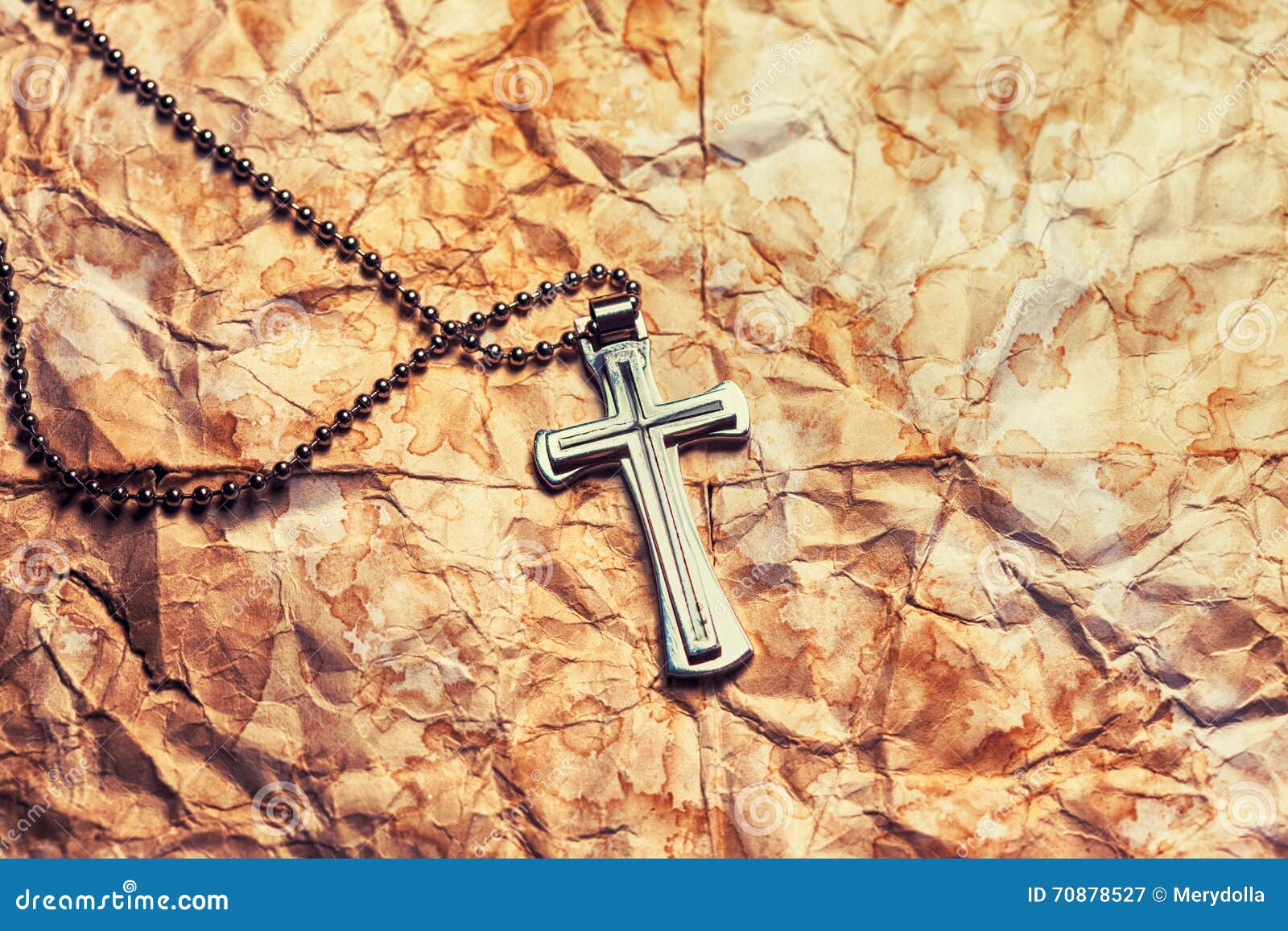 Closeup of Silver Christian Cross Stock Image - Image of book, pray ...