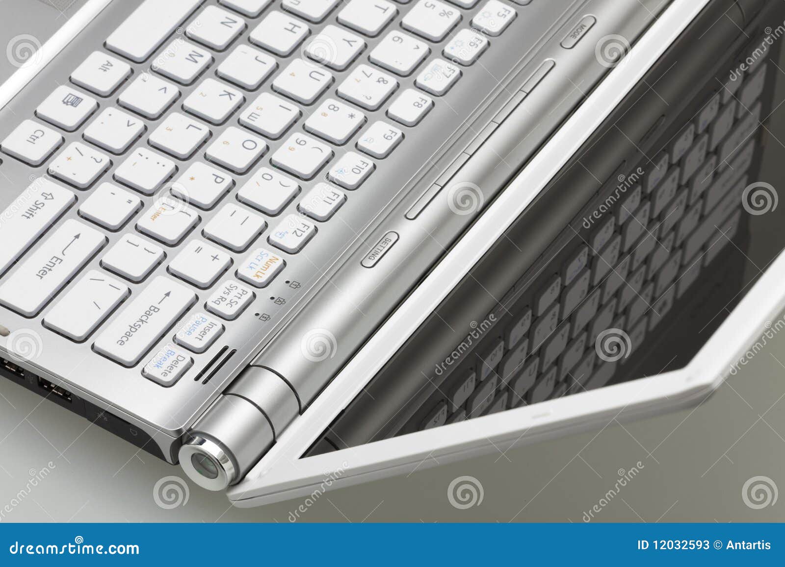 Closeup of silver laptop stock image. Image of input - 12032593