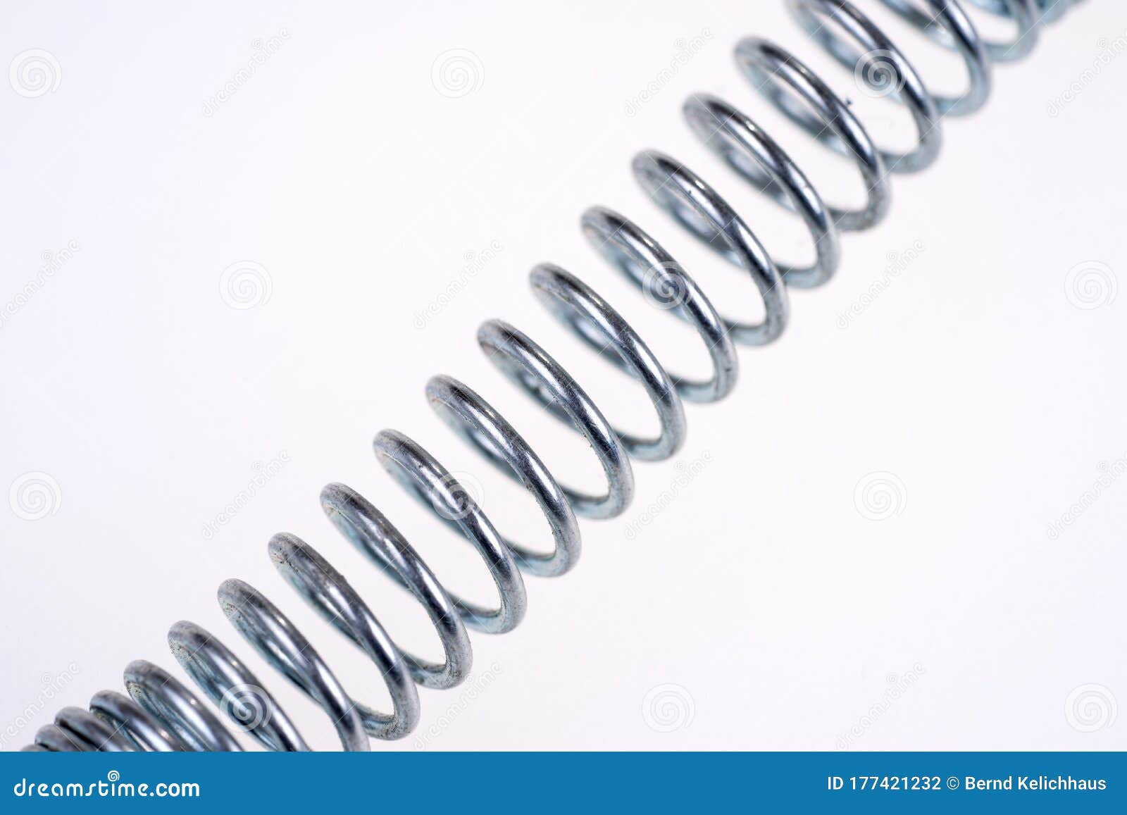Closeup Silver Metal Spring Isolated Stock Photo - Image of shiny ...