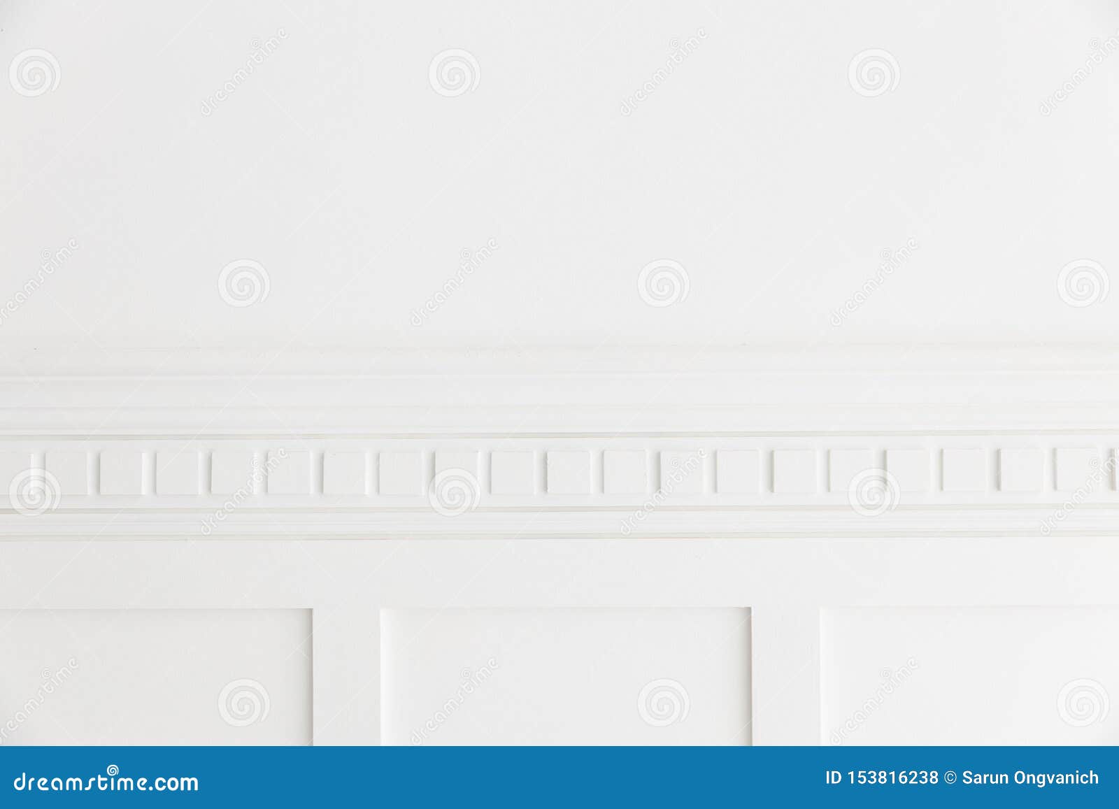 Closeup of Simplicity White Wall with Square Pattern Panel Background ...