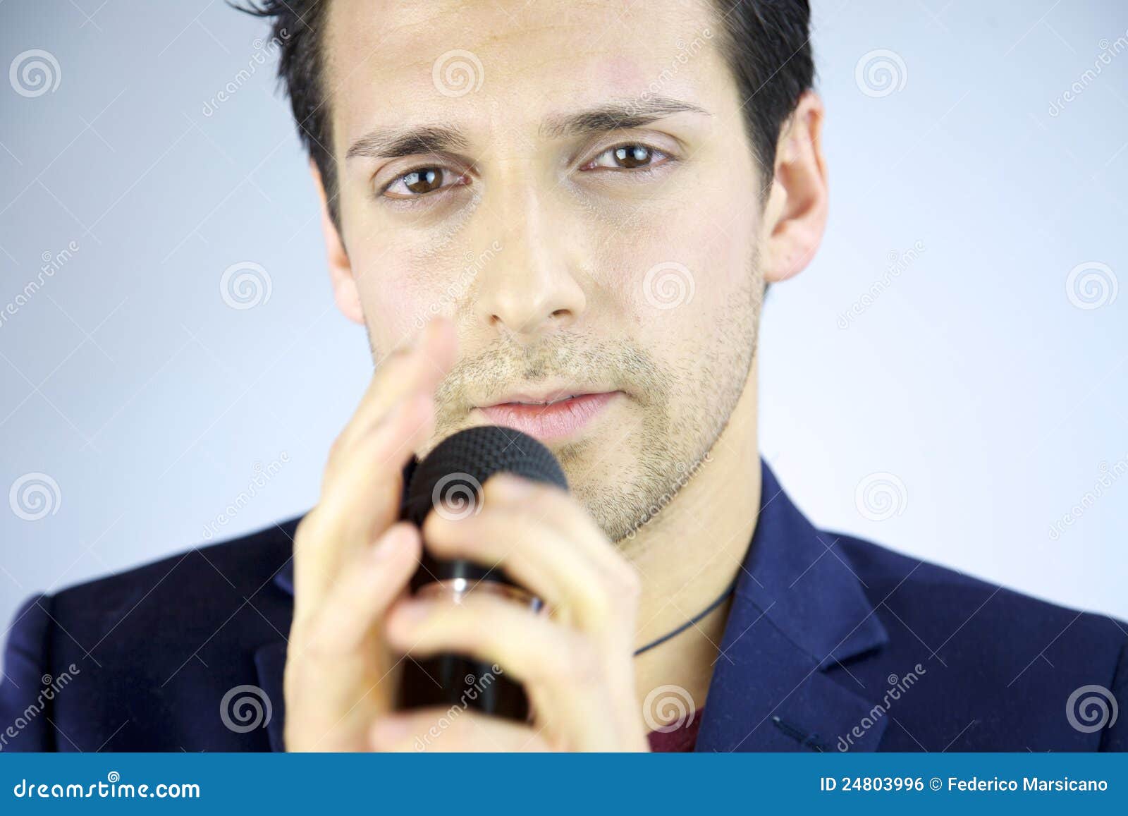 Closeup of Singer Looking into Camera Stock Photo - Image of passion ...