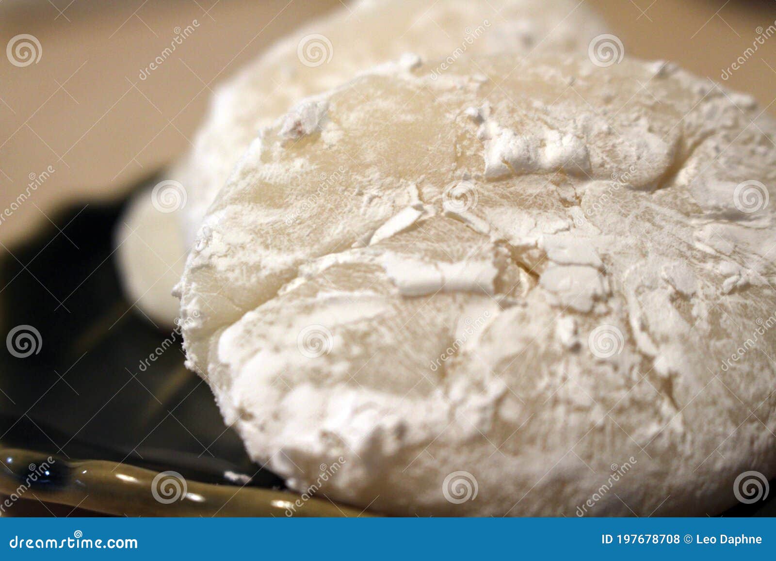 Closeup on a Single Bun of Japanese Mochi Stock Photo - Image of plate ...
