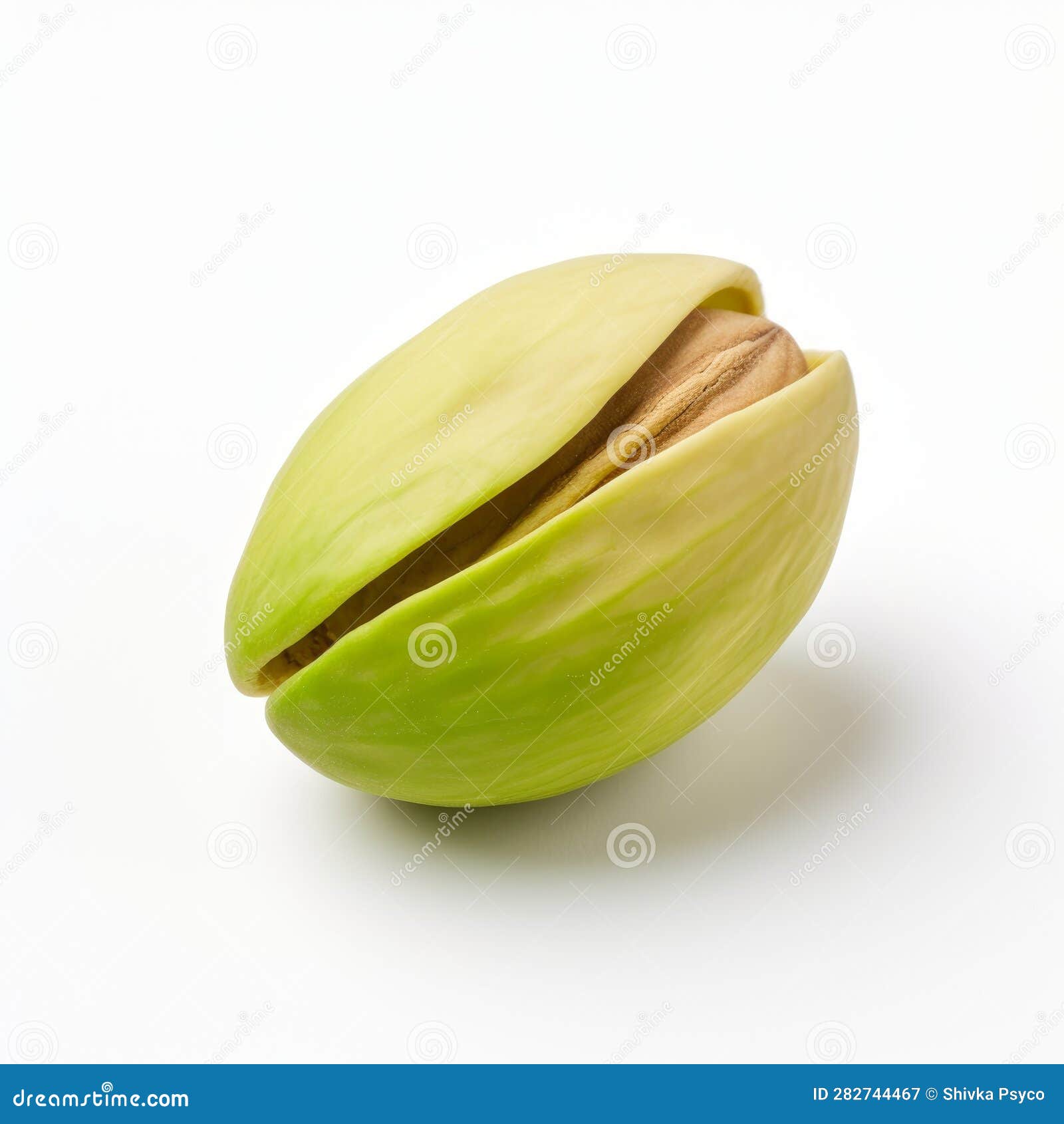 Closeup of Single Pistachio White Background Stock Illustration ...