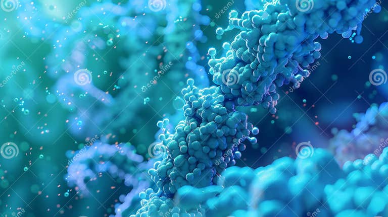 A Closeup of a Single Protein Chain Undergoing the Essential Process of ...