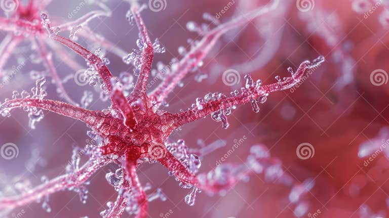 A Closeup of a Single Red Algae Cell Showing Its Unique Starlike Shape ...