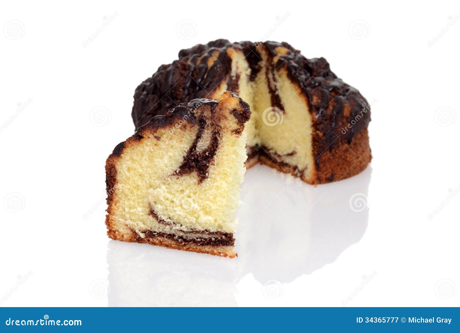 Closeup Slice Chocolate Marble Cake Stock Image - Image of baked ...