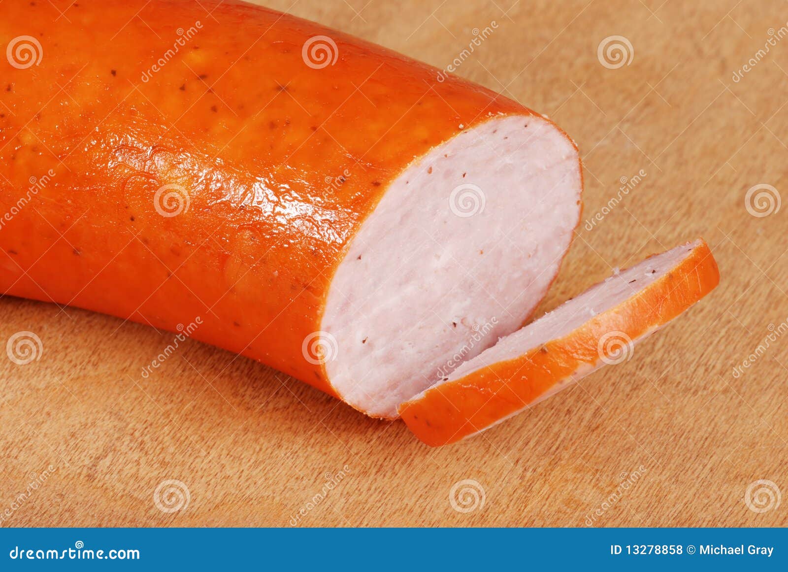 Closeup sliced kielbasa stock photo. Image of lunch, cooked - 13278858