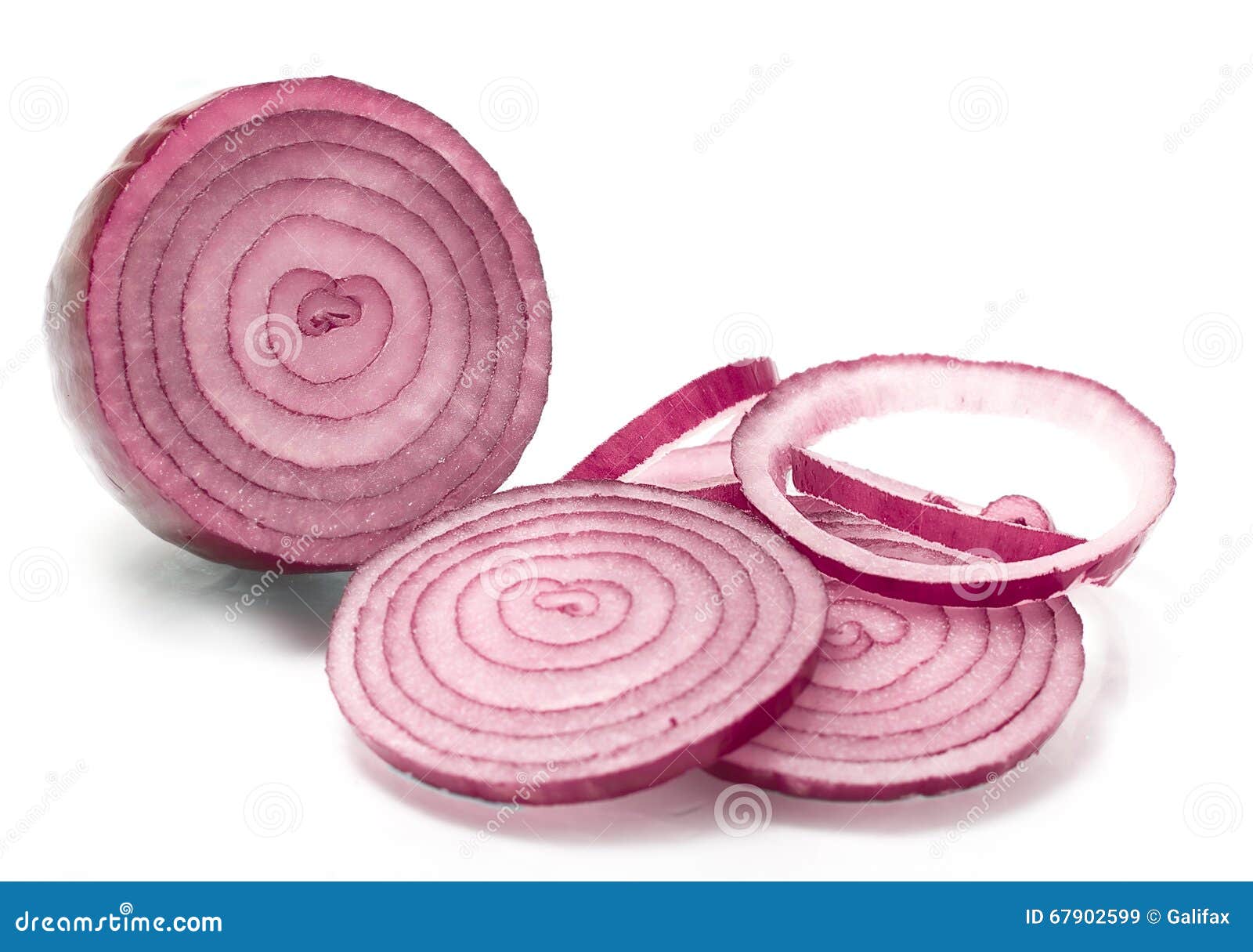 Closeup Sliced Red Onion Isolated on White Stock Image - Image of ...