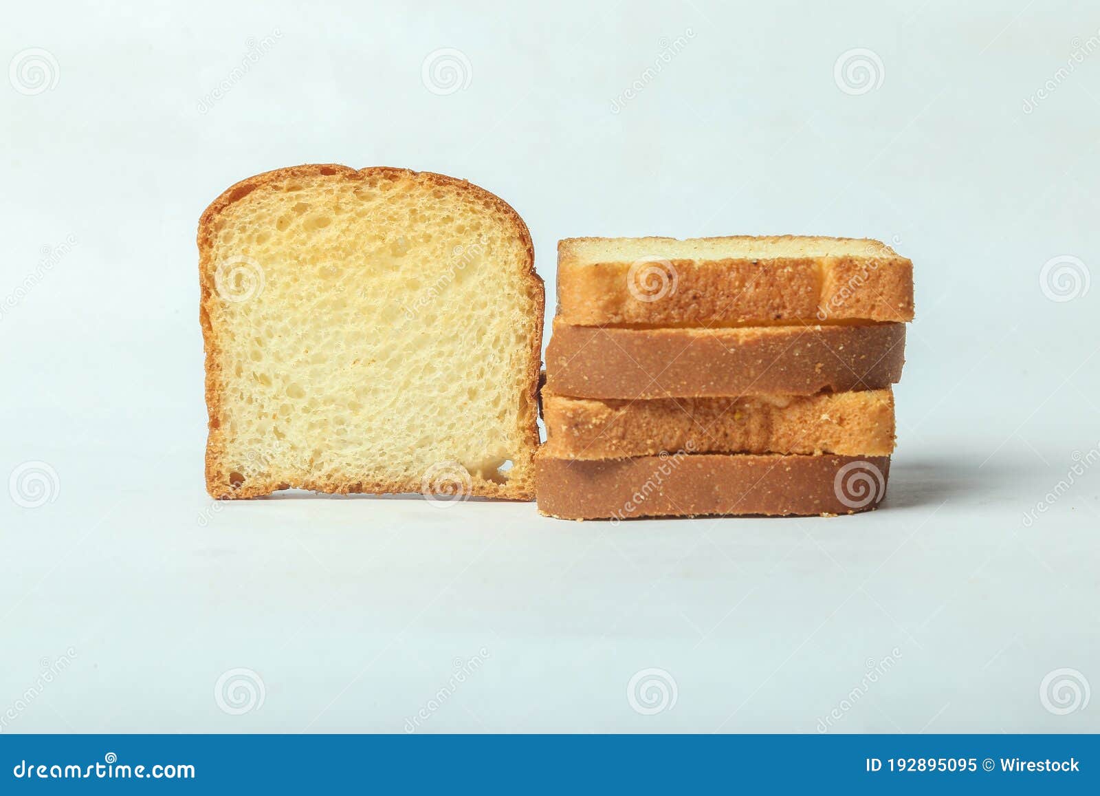 Closeup of Slices of Loaf Bread Carefully Stacked with One Standing on ...