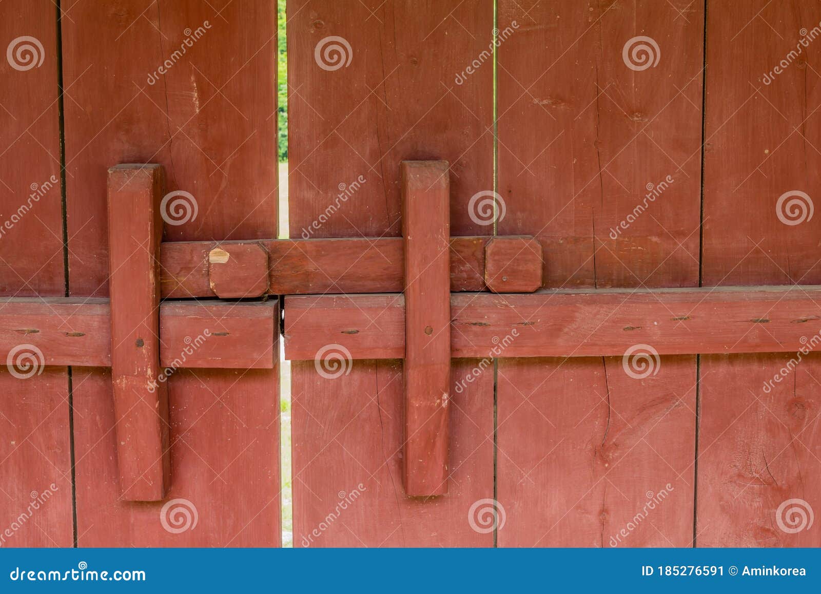 Closeup of Sliding Lock on Wooden Gate Stock Image - Image of entrance ...