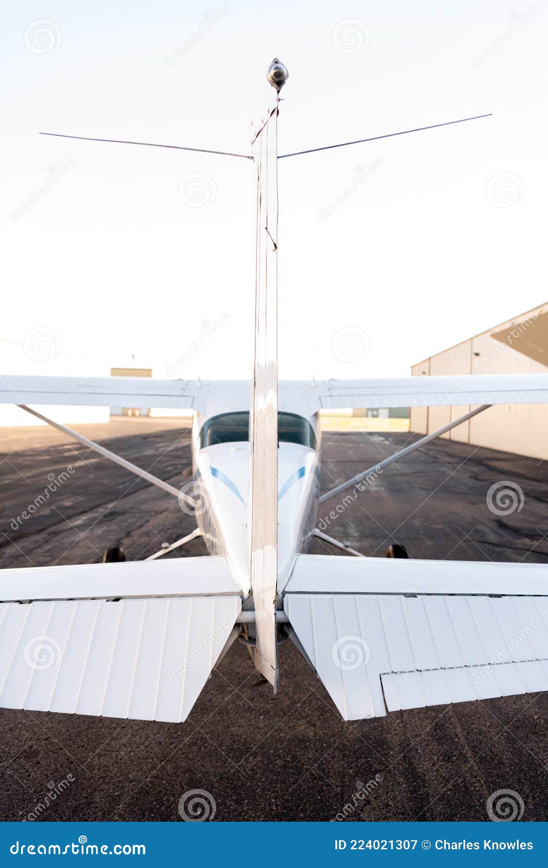 Closeup of a Small Aircraft Tail Section with Rudder Detail Stock Image ...