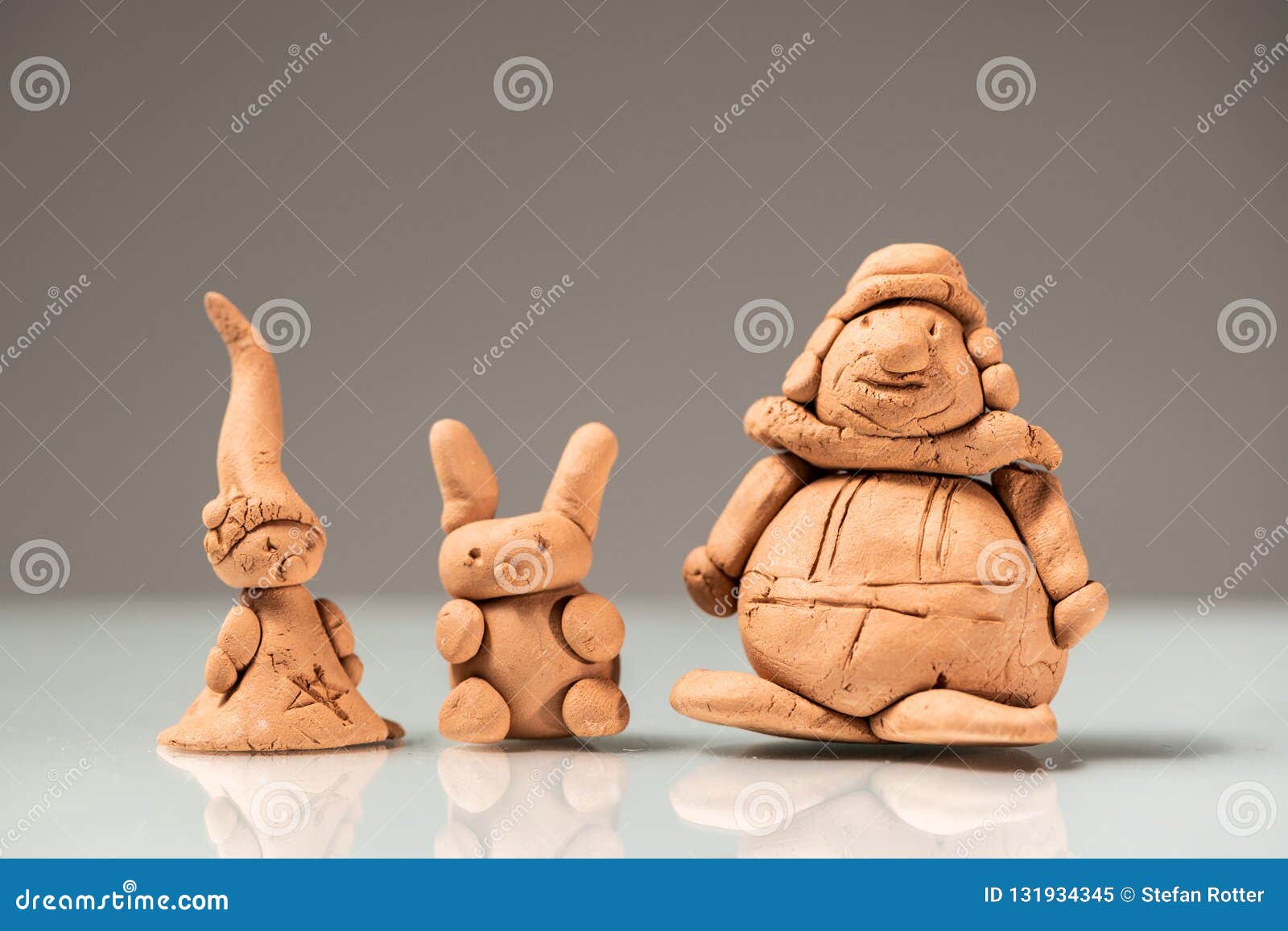 Small Figurines Made of Clay by a Child Stock Image - Image of clay ...