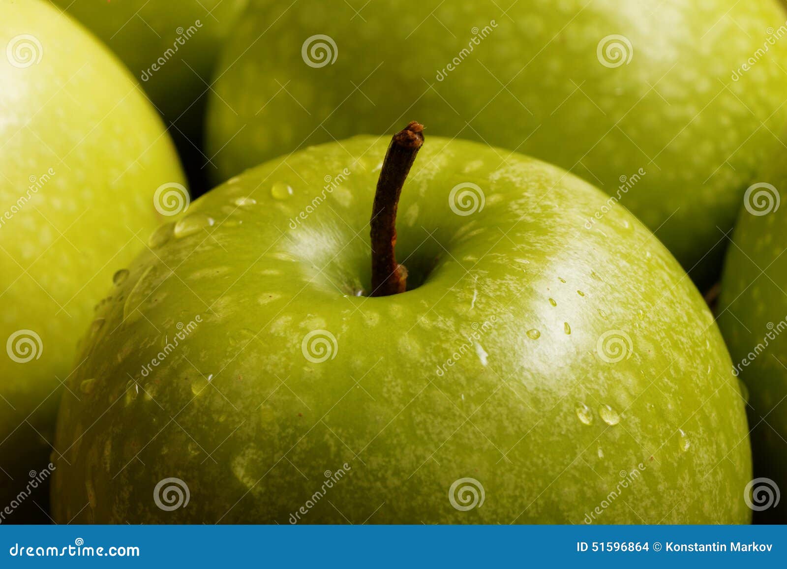 Closeup small green apple stock photo. Image of organic - 51596864