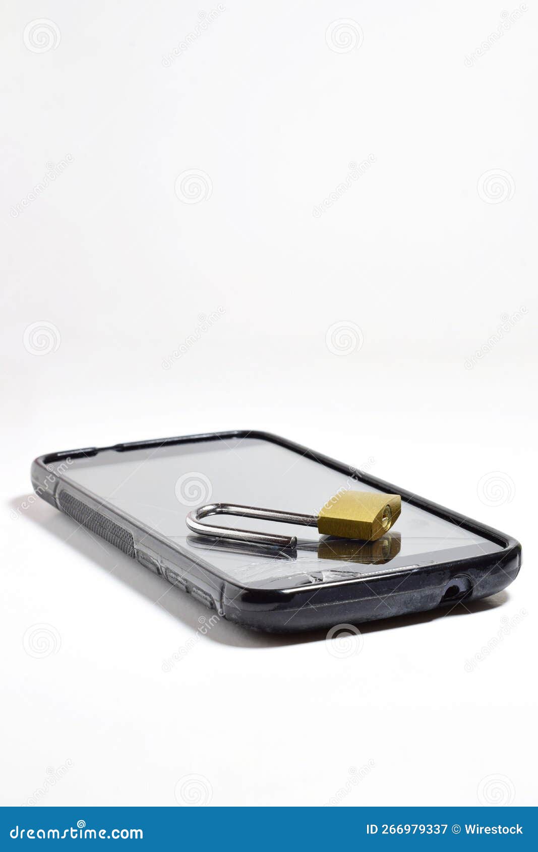 Closeup of a Small Lock on a Mobile - the Concept of Security and Data ...