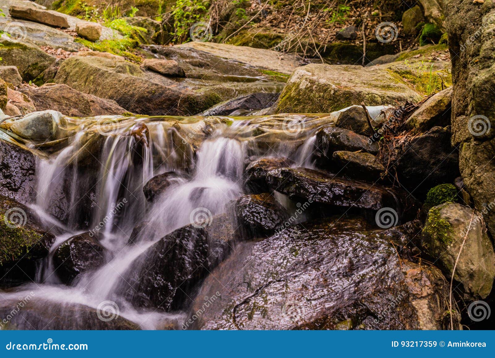 Closeup of a Small Water Fall Stock Image - Image of motion, stream ...