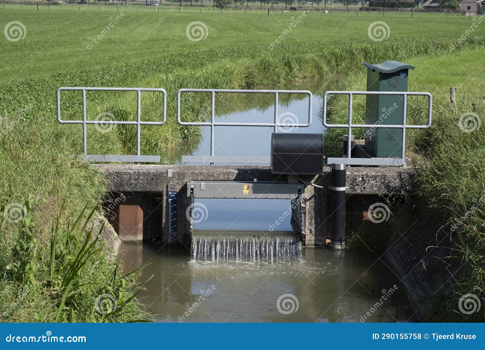 Closeup of a Small Weir in a Stream for Water Level Control in a Dutch ...