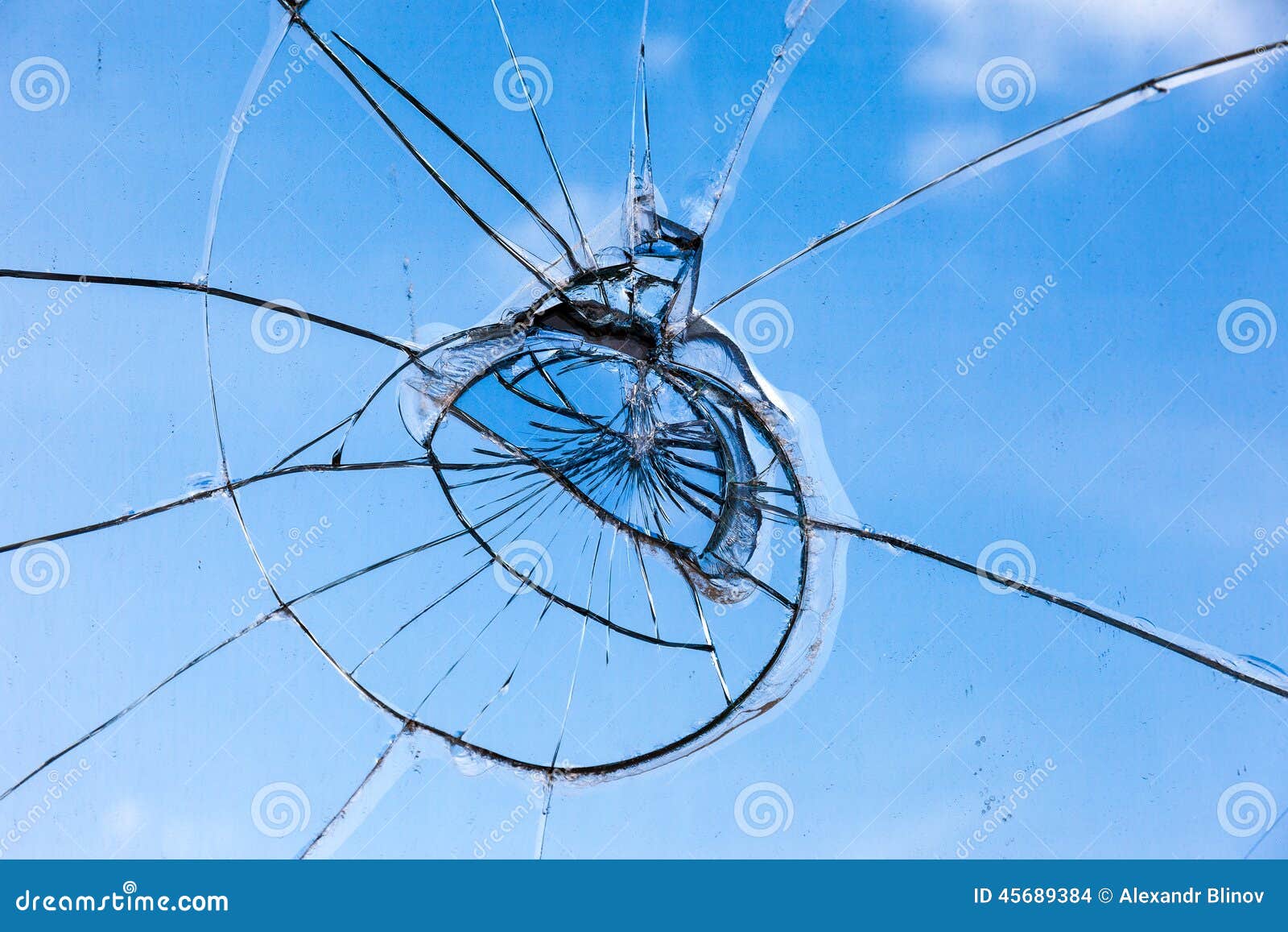 Closeup of Smashed Glass Panel Cracked Stock Photo - Image of impact ...