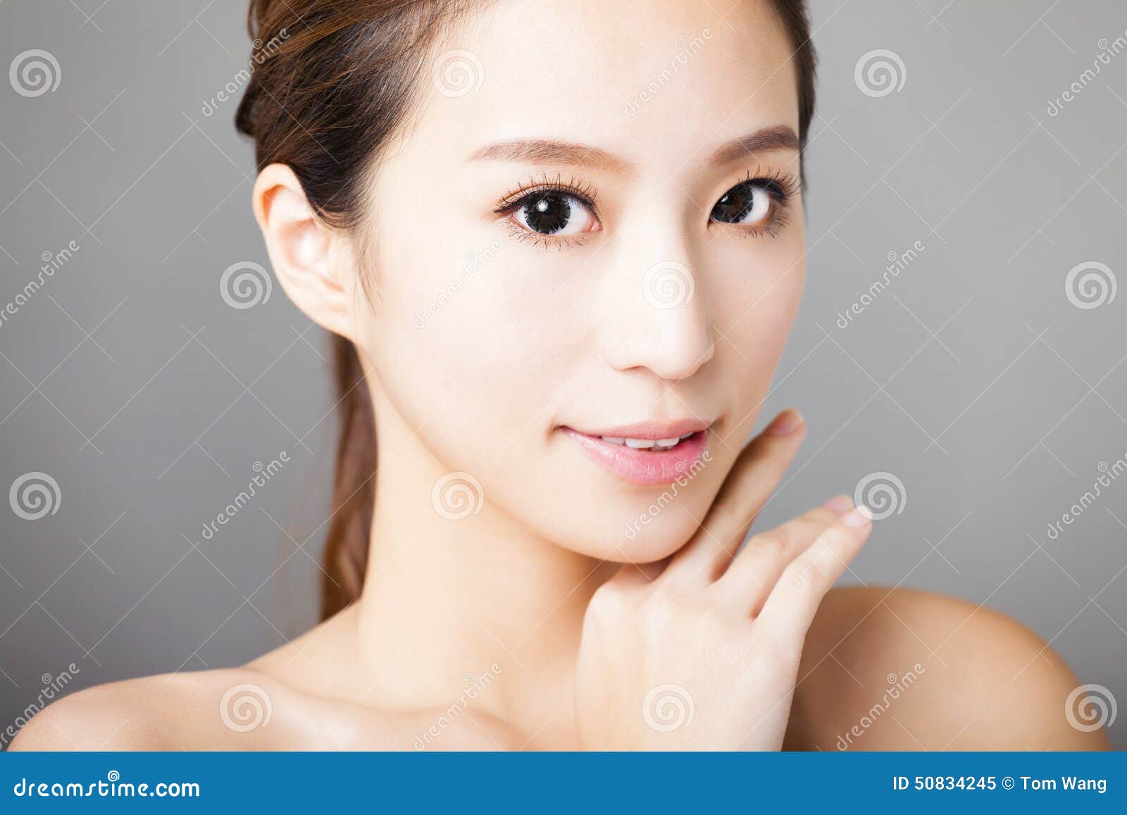 Closeup Smiling Beautiful Woman Face Stock Image - Image of healthy ...