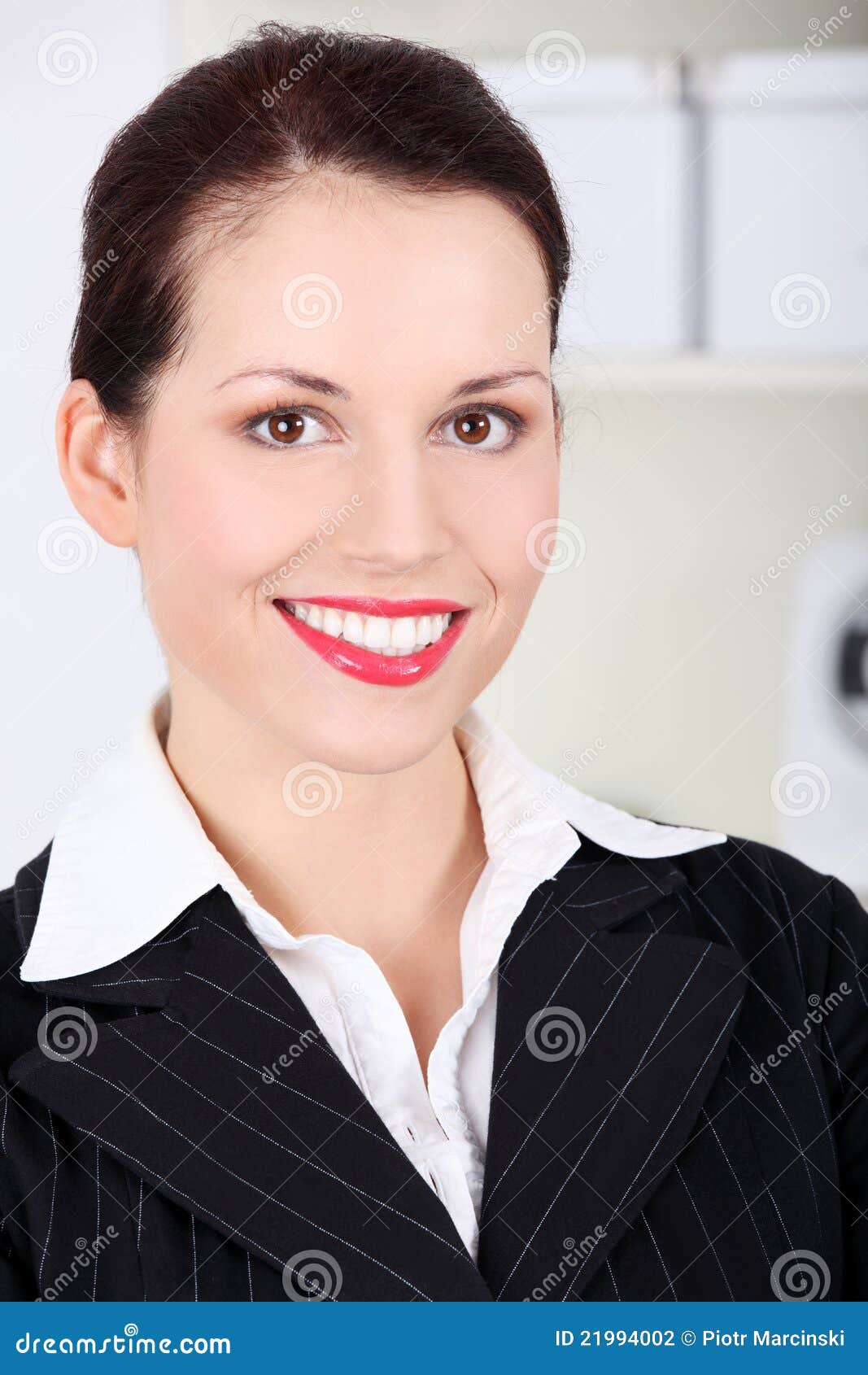 Closeup on Smiling Businesswoman`s Face. Stock Photo - Image of ...