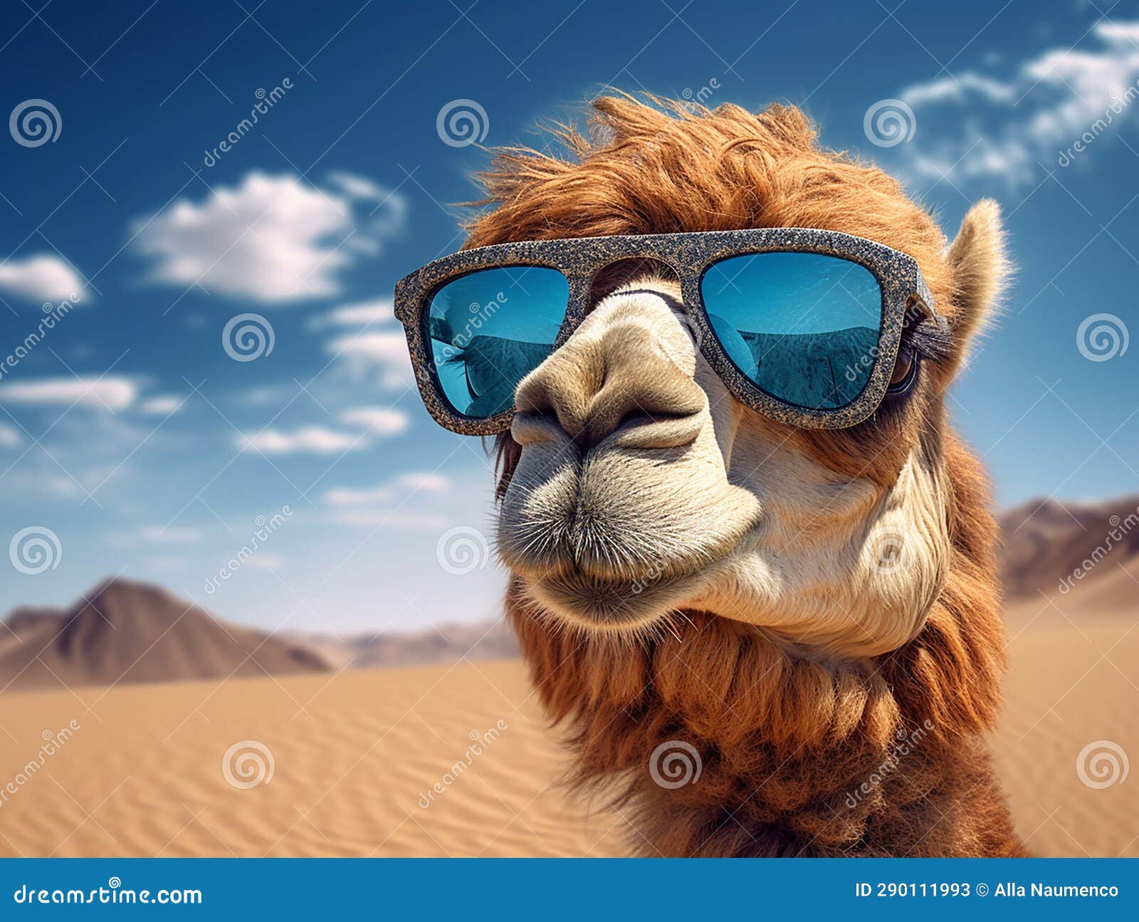 Closeup of Smiling Camel with Glasses in Desert Stock Illustration ...