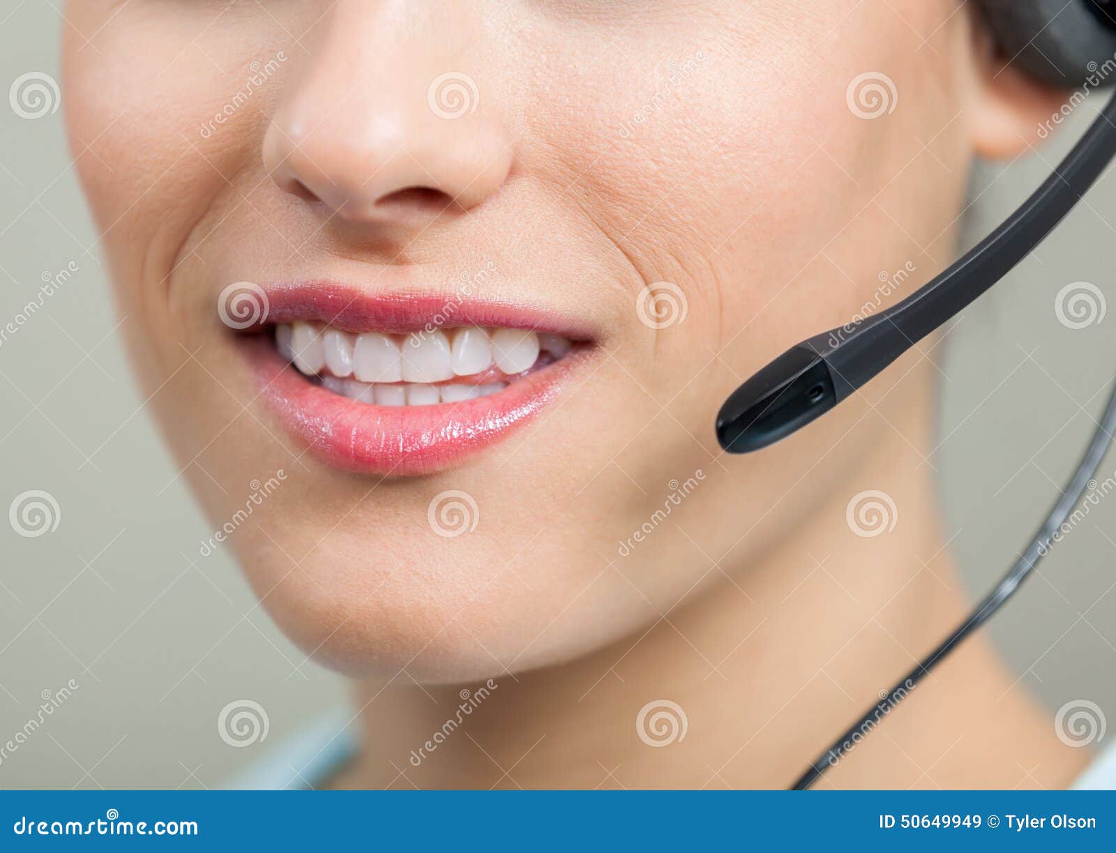 Closeup of Smiling Customer Service Representative Stock Image - Image ...